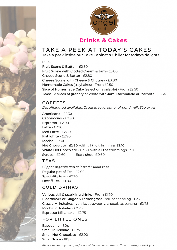 Menu – Angel Cafe Diss