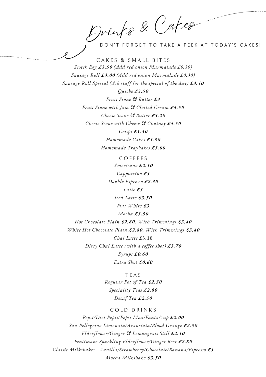 Menu – Angel Cafe Diss